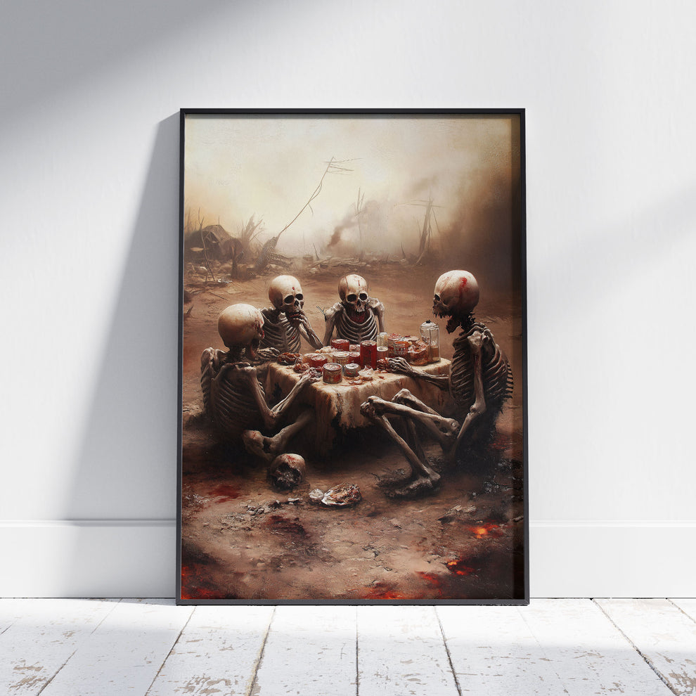 Macabre Cozy Apocalypse Picnic Poster, Weird Art Print, Dark Humor Pos ...