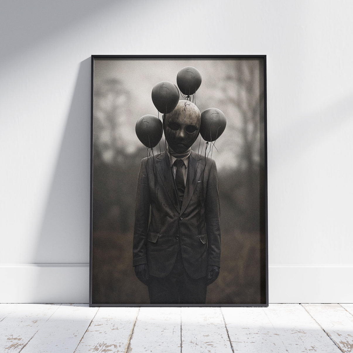 Creepy Balloon Man Poster - Gothic Wall Art Decor - Dark Fine Art Prin ...
