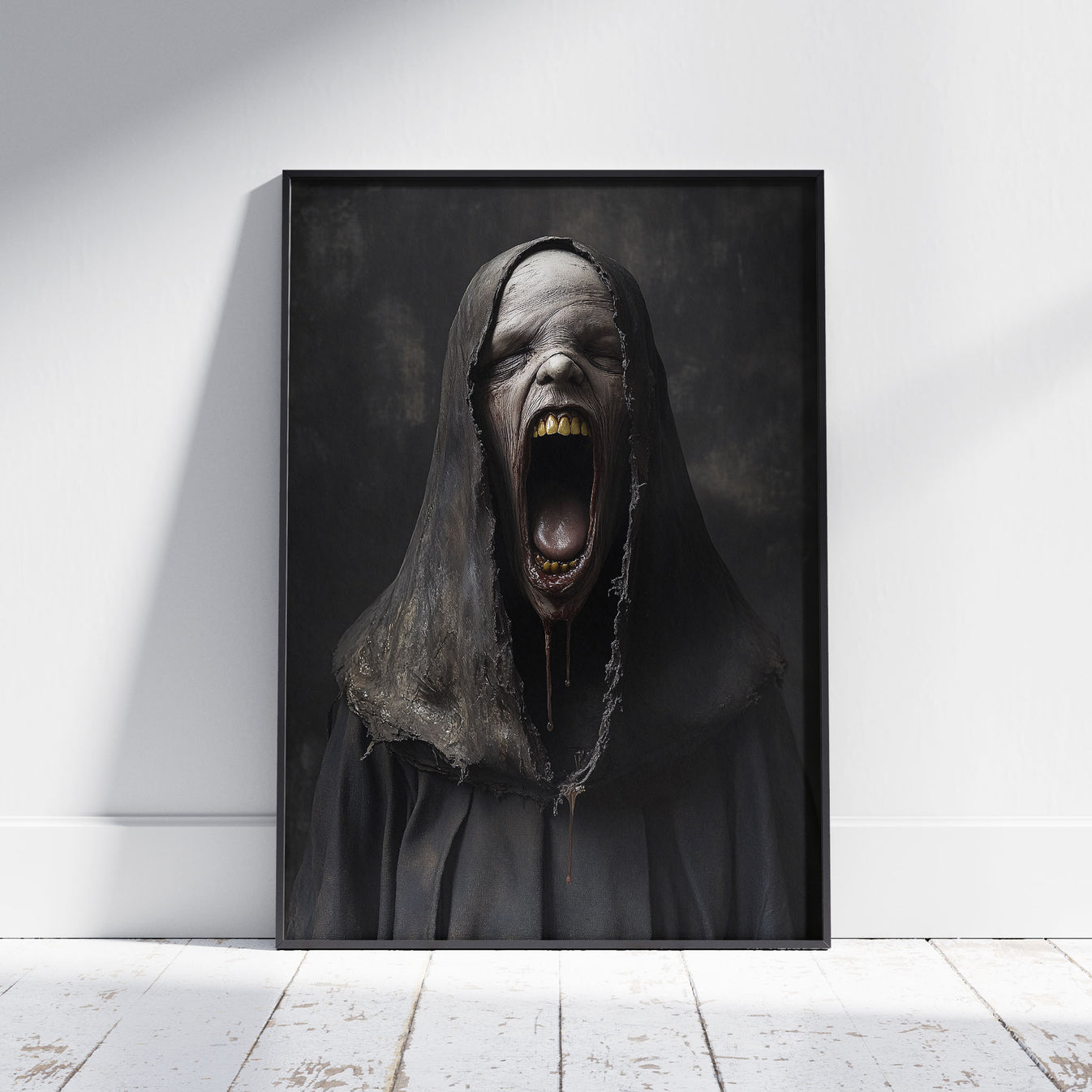 Screaming Monk Painting Poster, Medieval Oil Paintings Prints, Bizarre ...