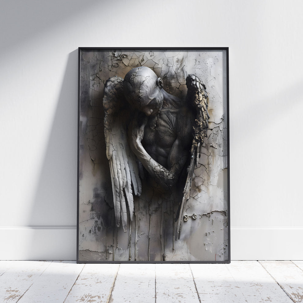 Gothic Broken Angel Wall Art, Surreal Poster for Moody Home Decor ...