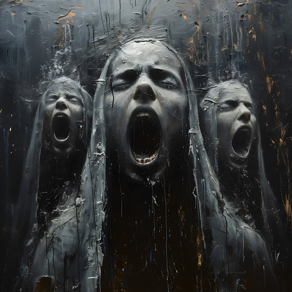 Creepy Screams from Hell Poster - Gothic Oil Painting Dark Art Print ...