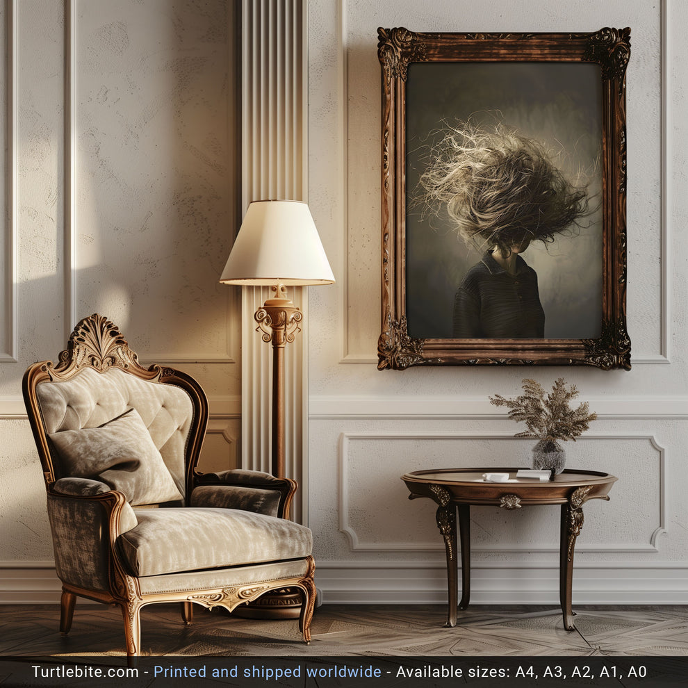 Dark Art Print for Those Bad Hair Days - Quirky Poster for Fun Decor ...