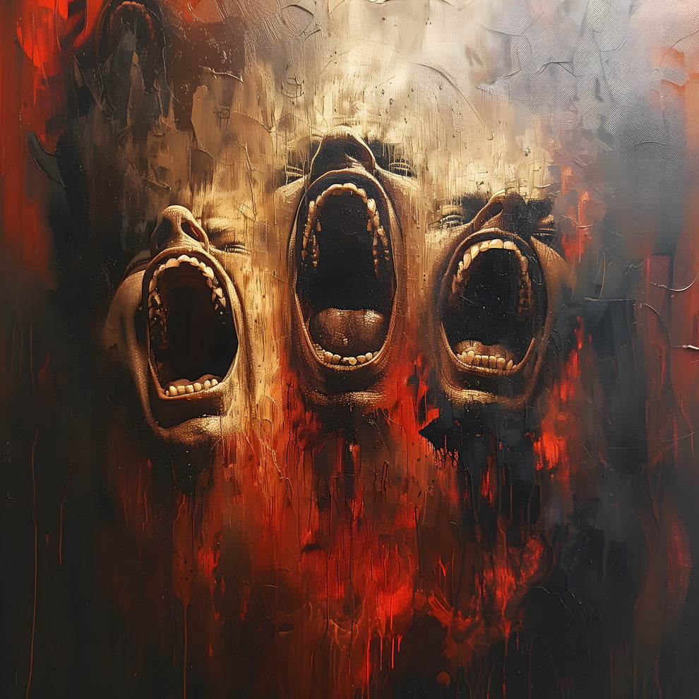 Screams from Hell Poster - Dark Gothic Oil Painting - Horror Art Print ...
