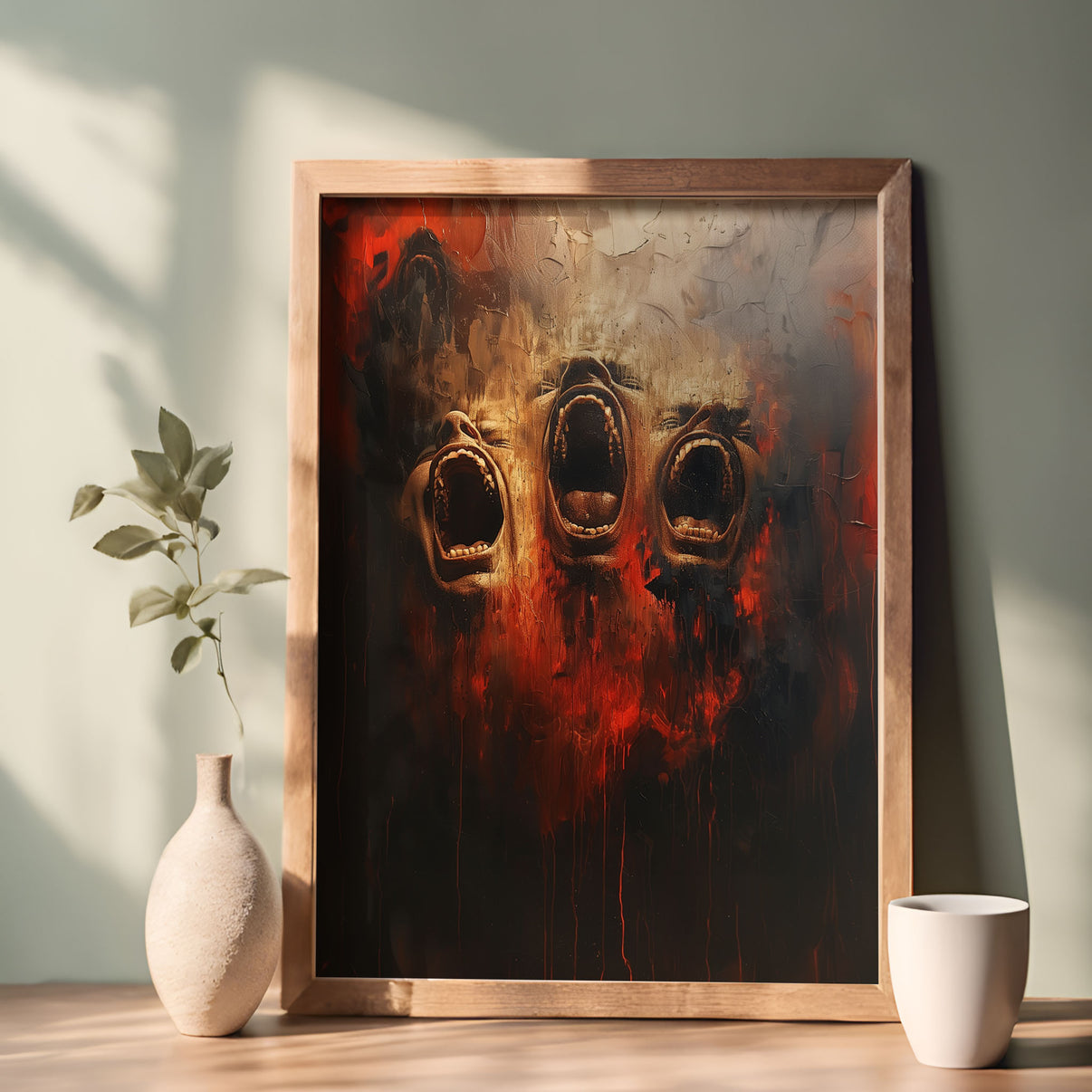 Screams from Hell Poster - Dark Gothic Oil Painting - Horror Art Print ...