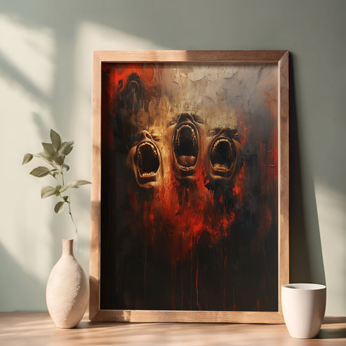 Screams from Hell Poster - Dark Gothic Oil Painting - Horror Art Print ...