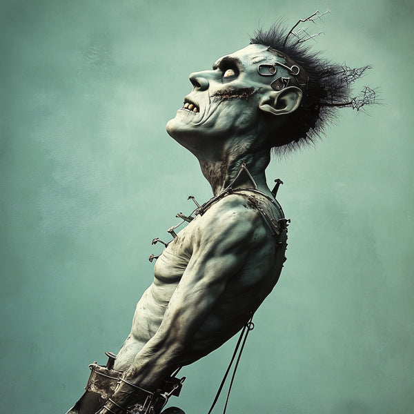 Floating Frankenstein Monster Poster, Dark Humor Wall Art, Horror Prin ...